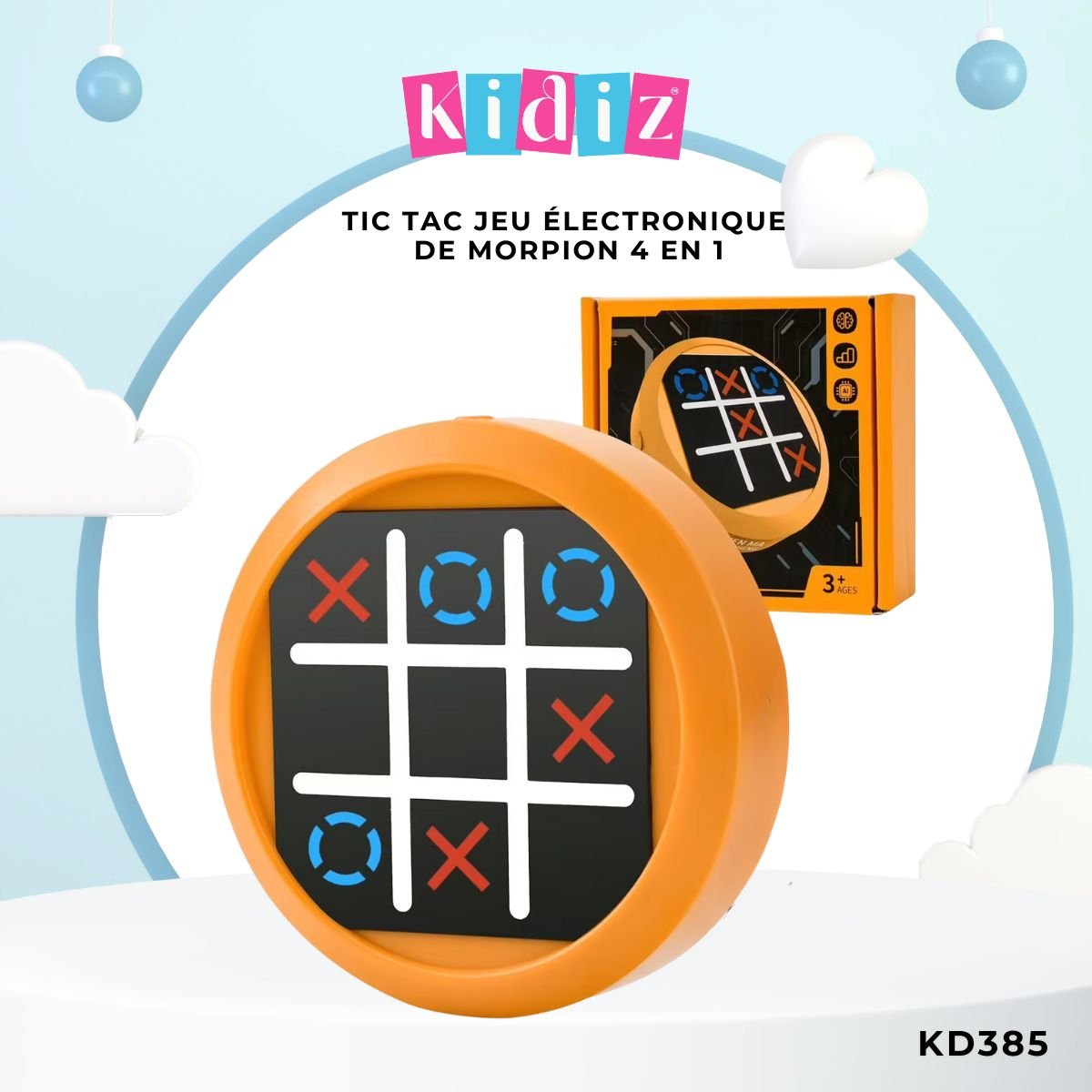 Tic Tac Jeu électronique de Morpion 4 en 1 KD385